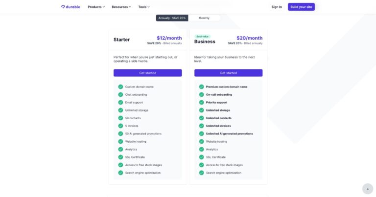 Durable AI Website Builder - Quick Website Creation (Review)